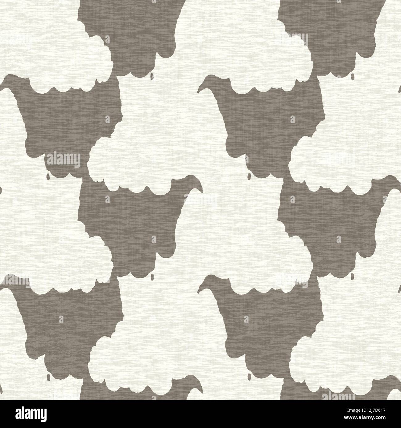 Hand drawn doodle linen effect texture pattern. Seamless woven natural ...