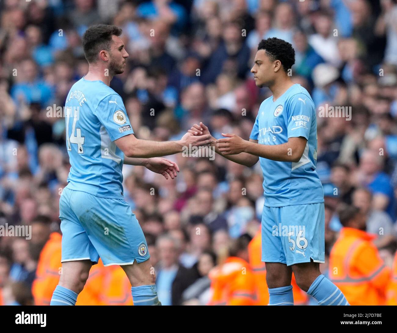 Manchester, England, 8th May 2022. Conrad Egan-Riley of Manchester City ...