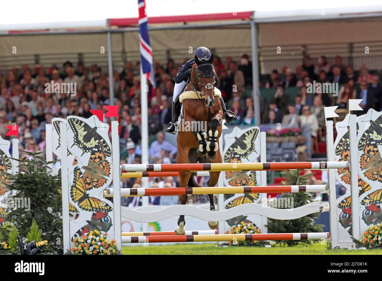 BADMINTON, UK, MAY 8TH Laura Collett riding London 52 clears another ...