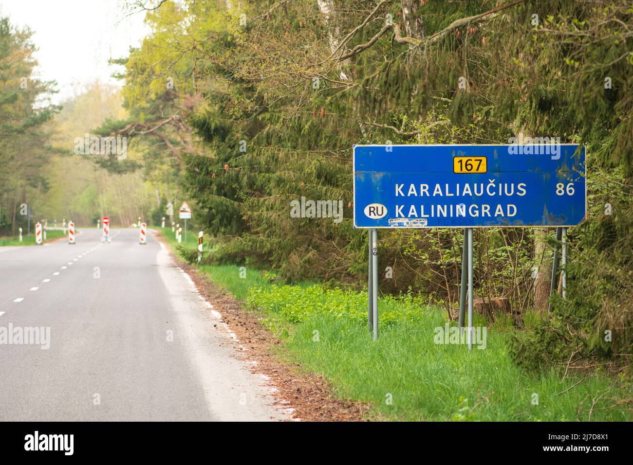State border between Lithuania and the Russian enclave of Kaliningrad ...