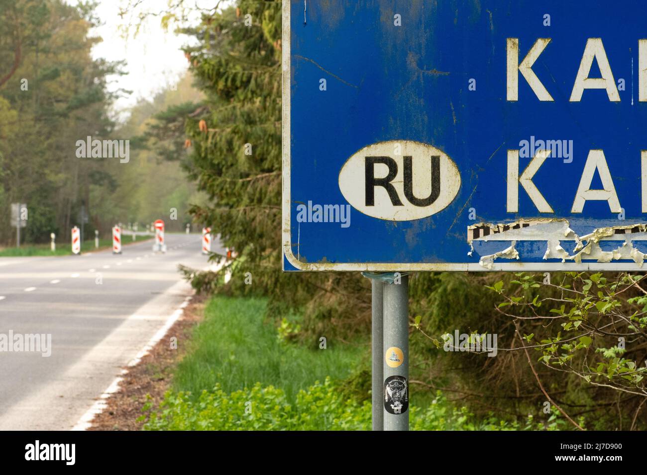 State border between Lithuania and the Russian enclave of Kaliningrad ...