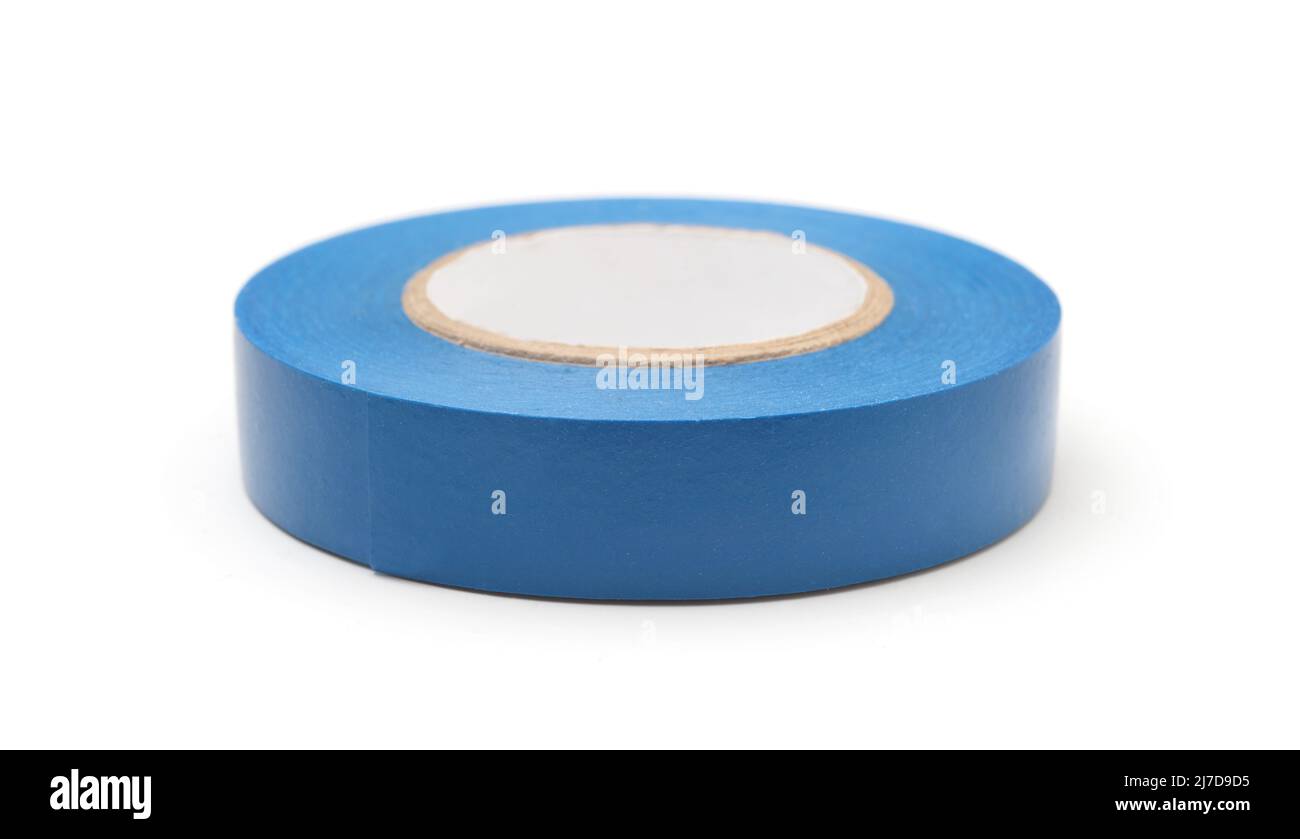Roll of l blue electrical plastic tape isolated on white Stock Photo ...