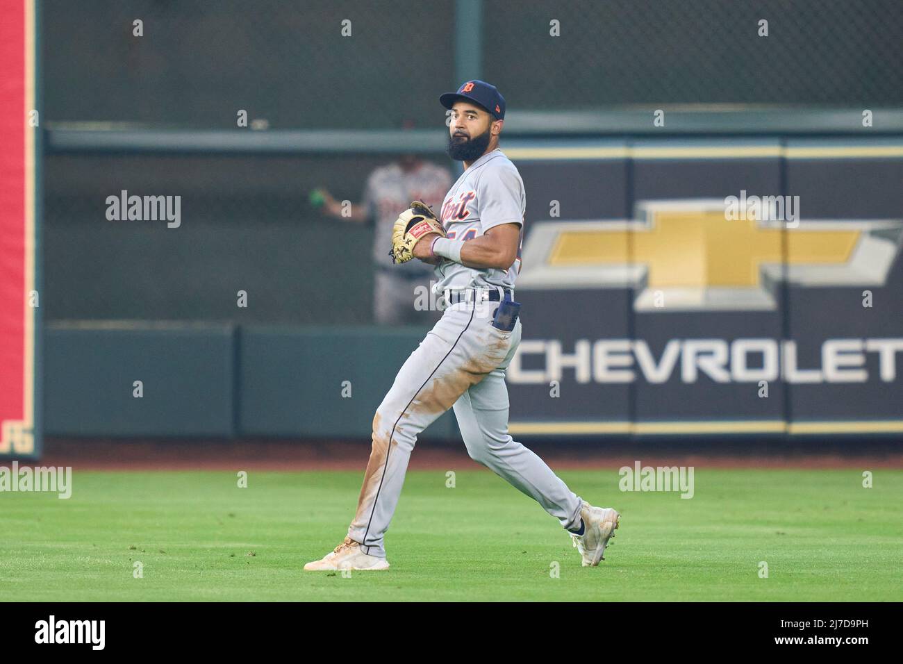 May 7 2022: Detroit center fielder Derek Hill (54) makes a play during ...