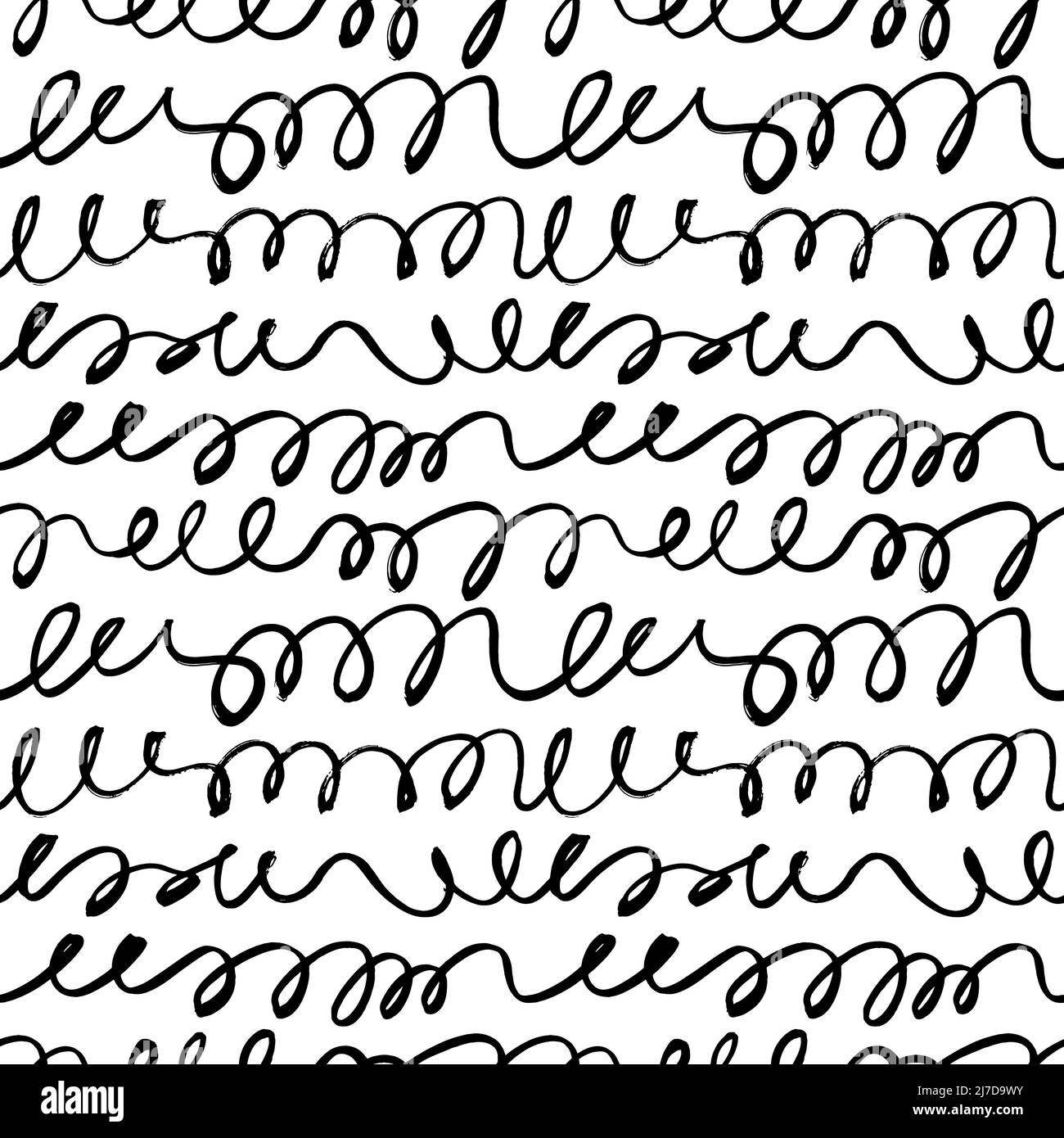 Black doodle vector lines vector seamless pattern Stock Vector Image ...