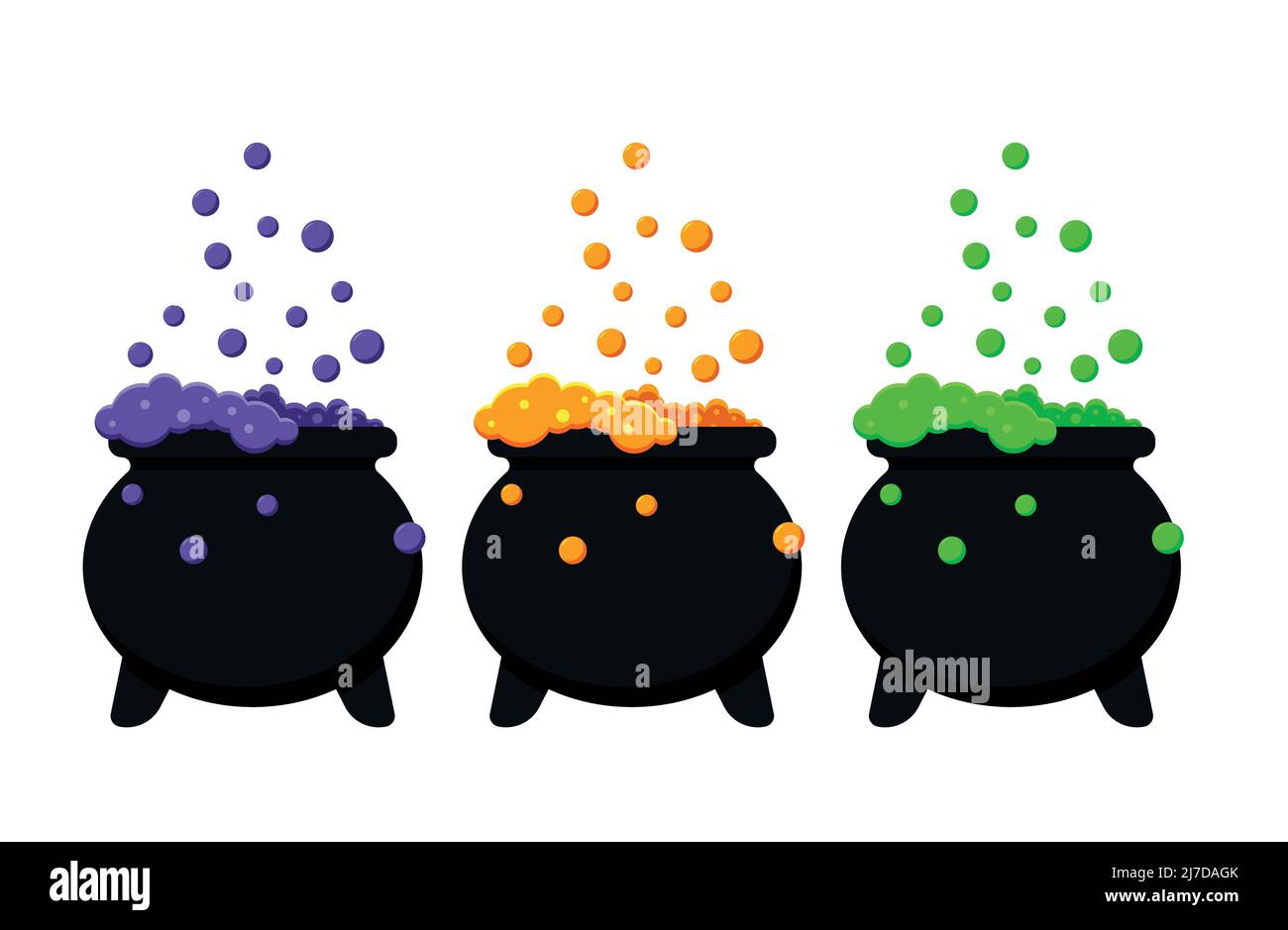 Magic cauldron with witch potion Halloween black pot Stock Vector Image ...