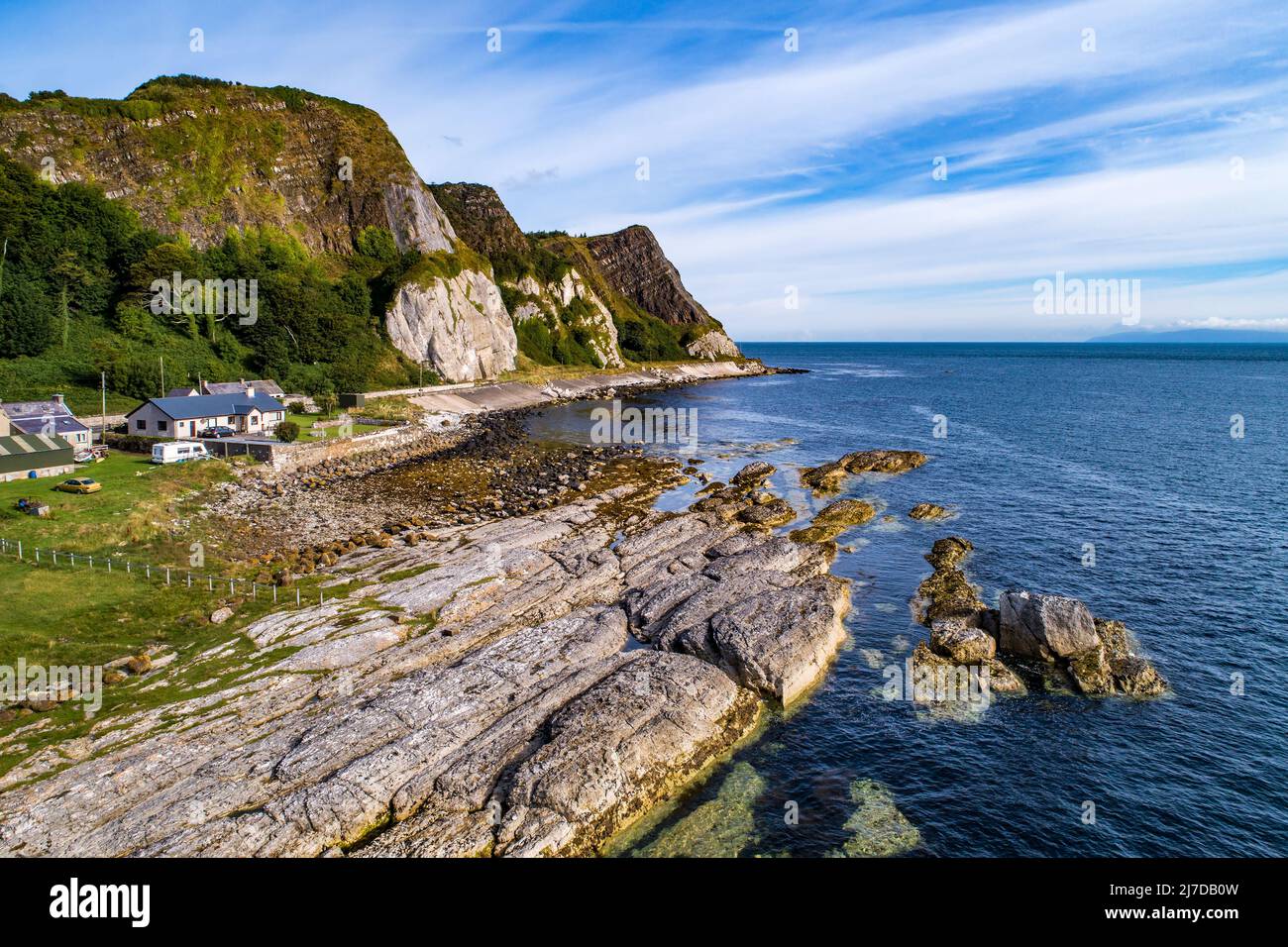 Northern Ireland, UK. Atlantic coast with cliffs, Causeway Coastal ...