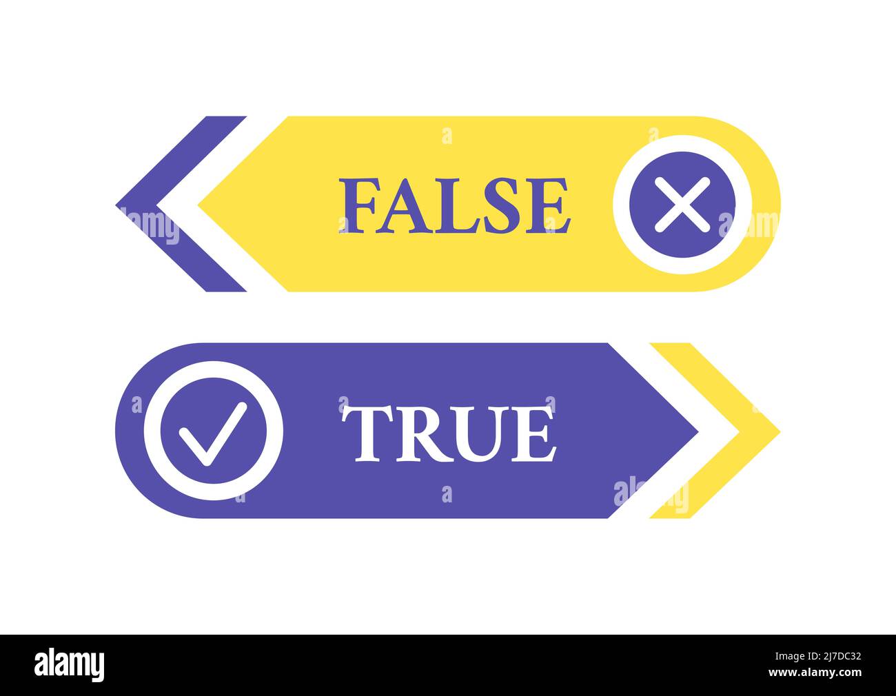 False and true arrow icon vector set. Fact and myth button Stock Vector ... False and true arrow icon vector set. Fact and myth button Stock Vector ...