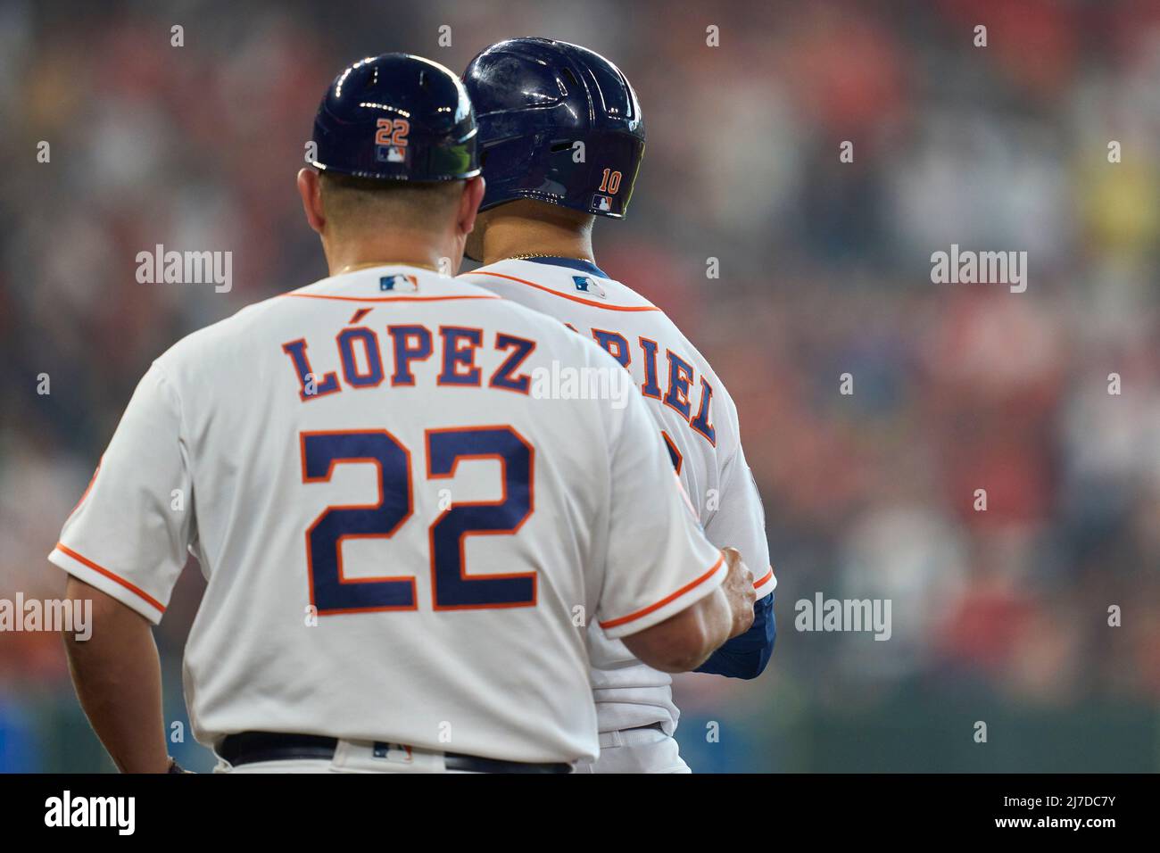 May 7 2022: Houston first baseman Yuli Gurriel (10) gets a walk during ...