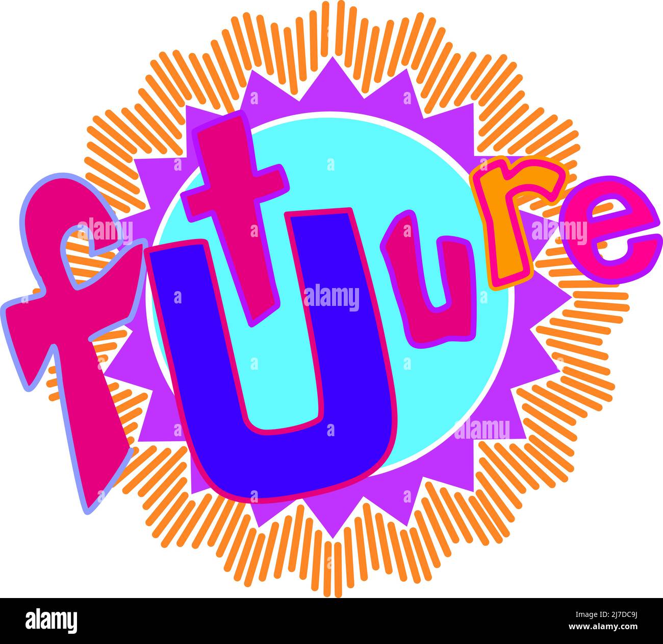 word future stylized with sun blast Stock Vector Image & Art - Alamy