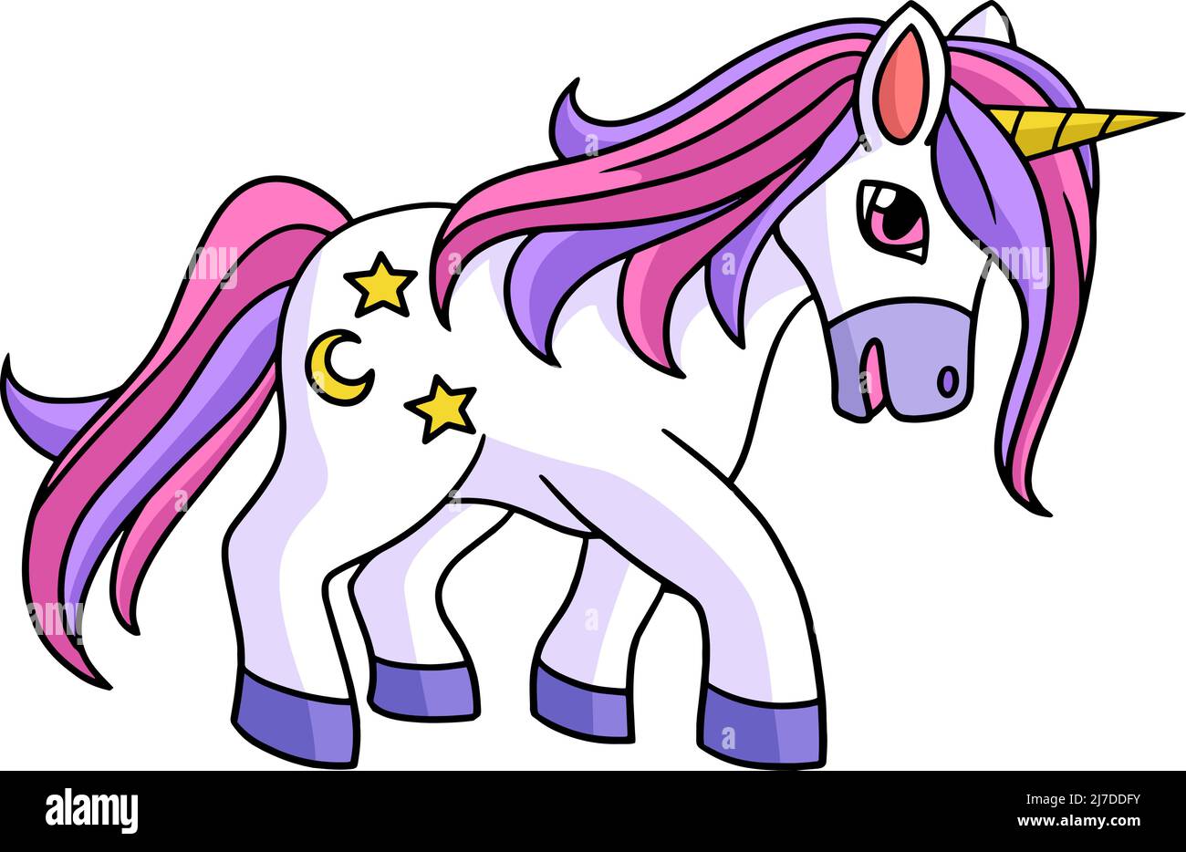 Rainbow colored unicorn Stock Vector Images - Alamy