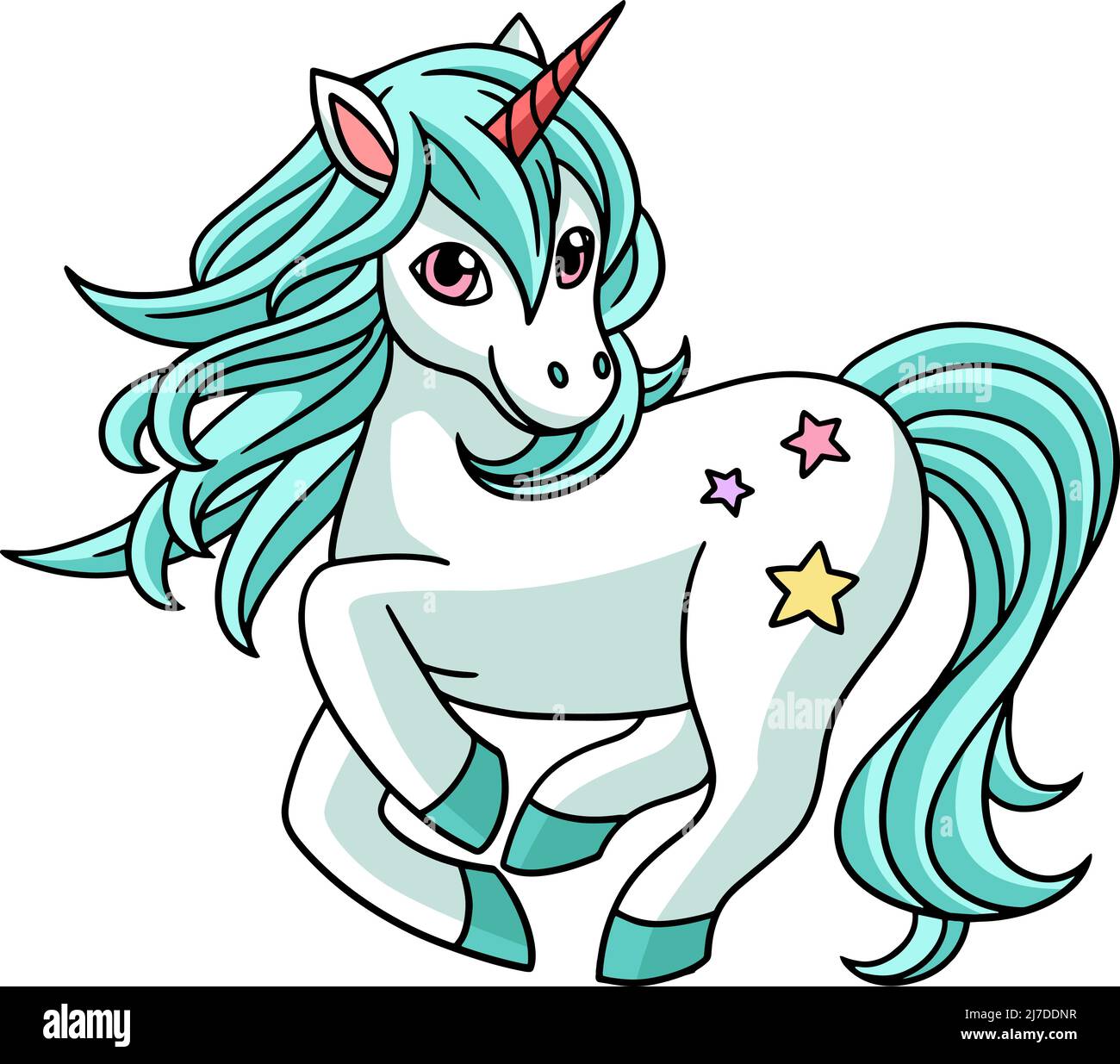 Rainbow colored unicorn Stock Vector Images - Alamy