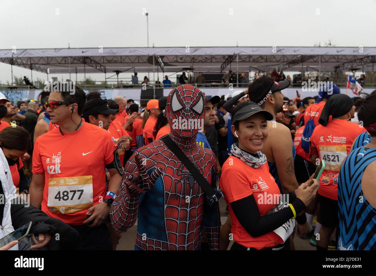 May 8, 2022, Santiago, Metropolitana, Chile: A man dressed as Spiderman ...