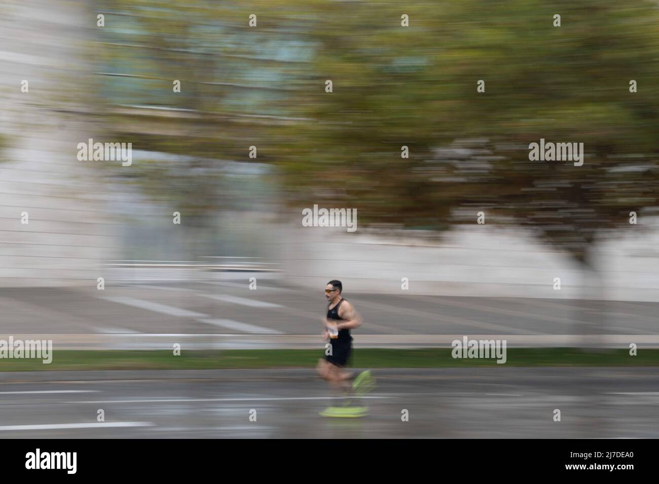 May 8, 2022, Santiago, Metropolitana, Chile: A man runs the Santiago ...