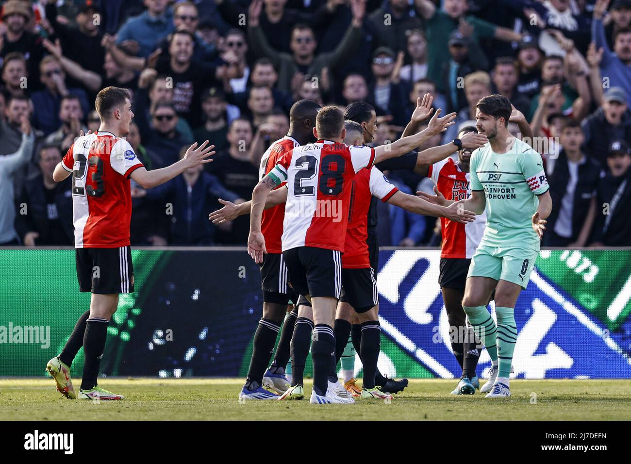 Rotterdam, Netherlands, May 8, 2022 ROTTERDAM - (lr) Patrik Walemark of Feyenoord, Lutsharel ...