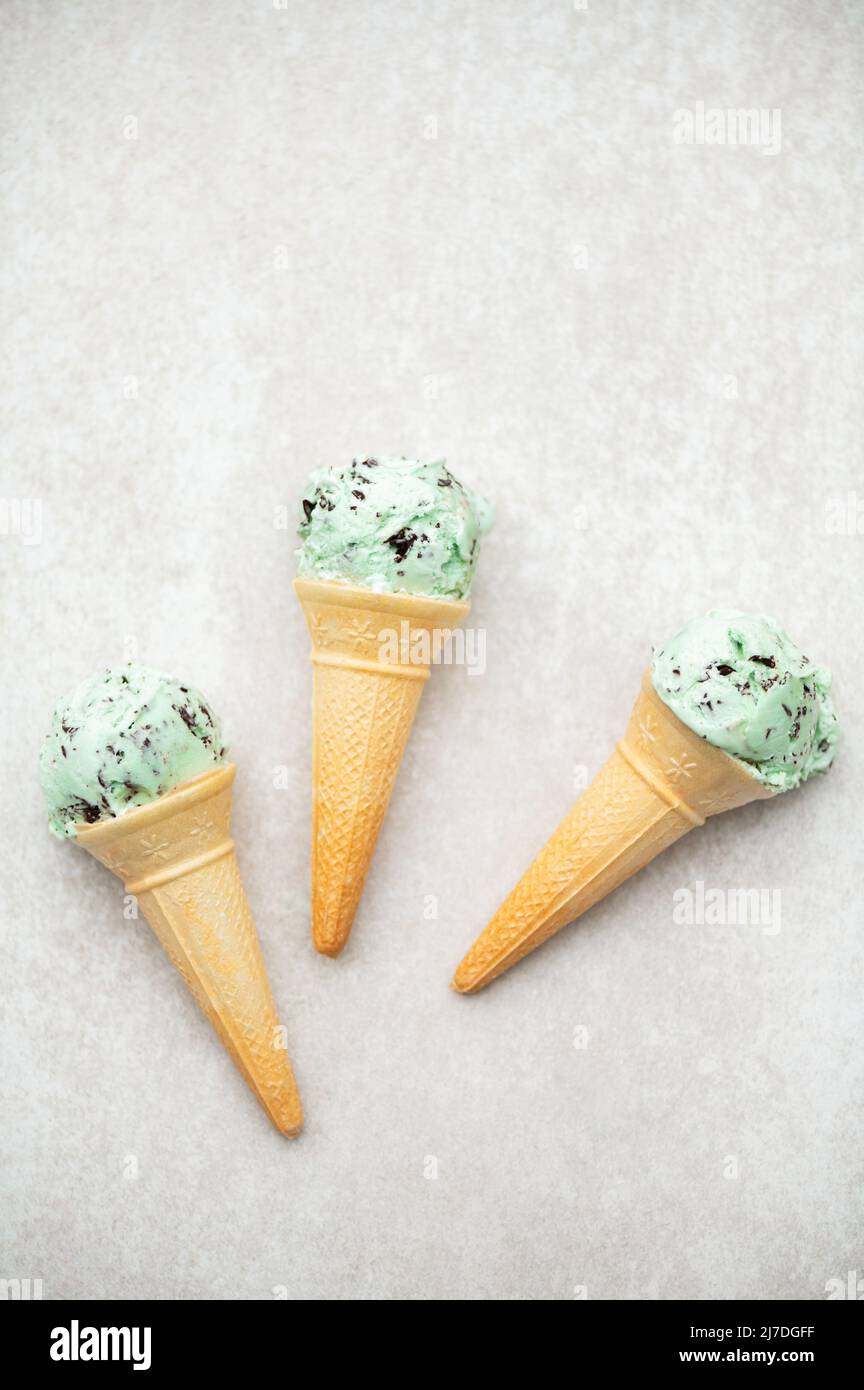 Mint Choc Chip Ice Cream Stock Photo - Alamy