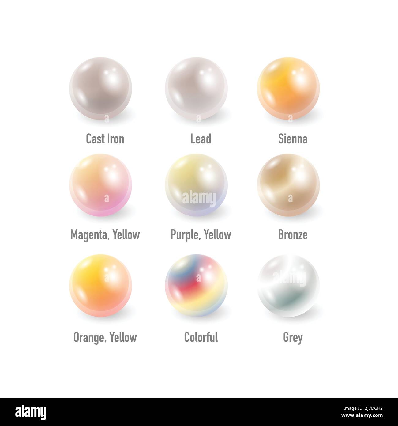 Pearls set color radial gradients Stock Vector Image & Art - Alamy