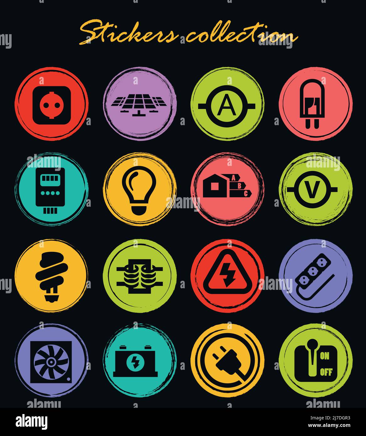 Electricity vector icons for user interface design Stock Vector Image ...