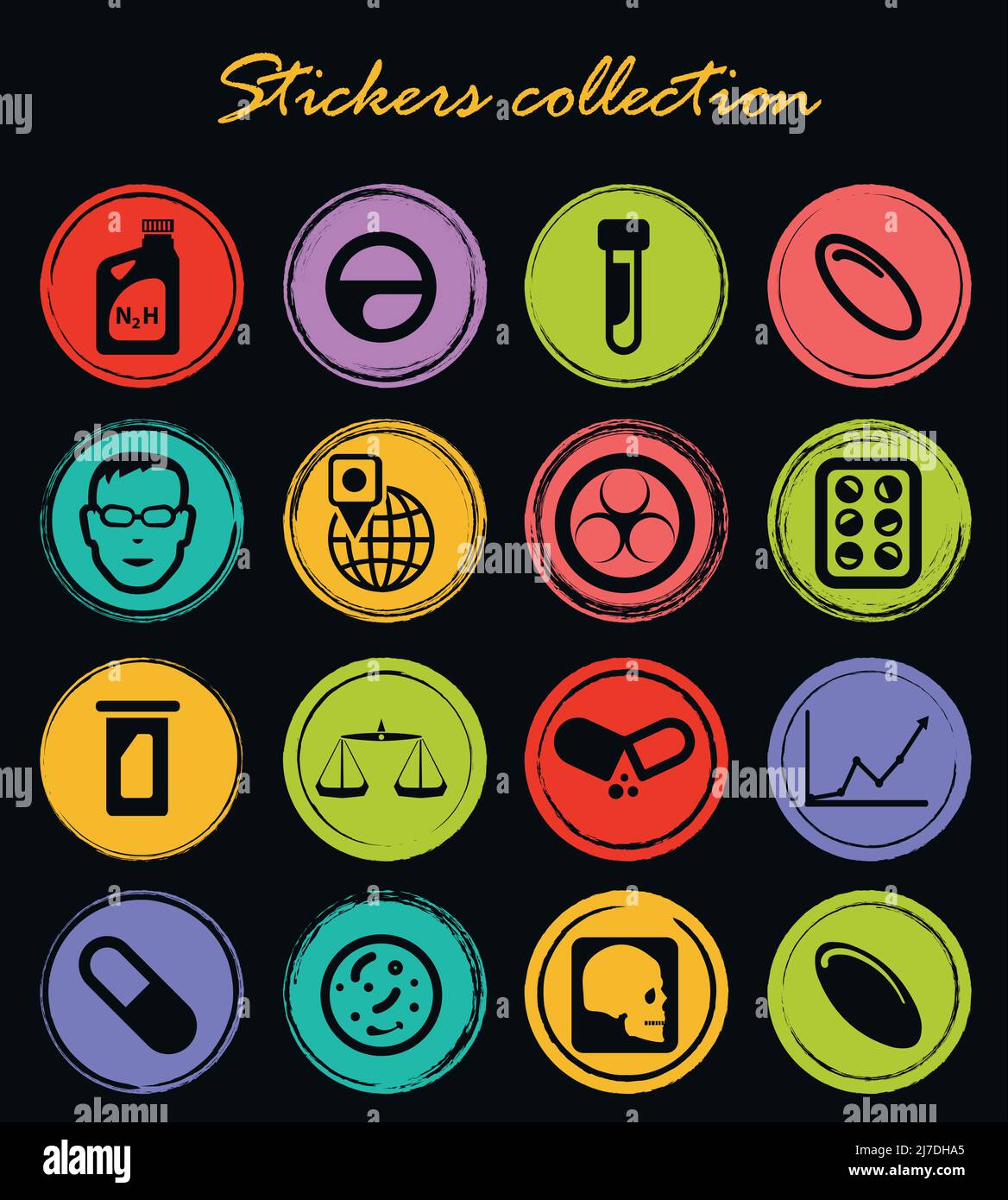 Faculty of biology vector icons for user interface design Stock Vector ...