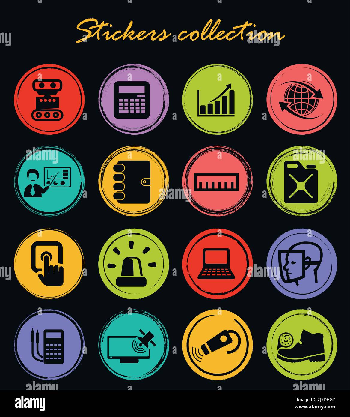 Faculty of mechanics vector icons for user interface design Stock ...