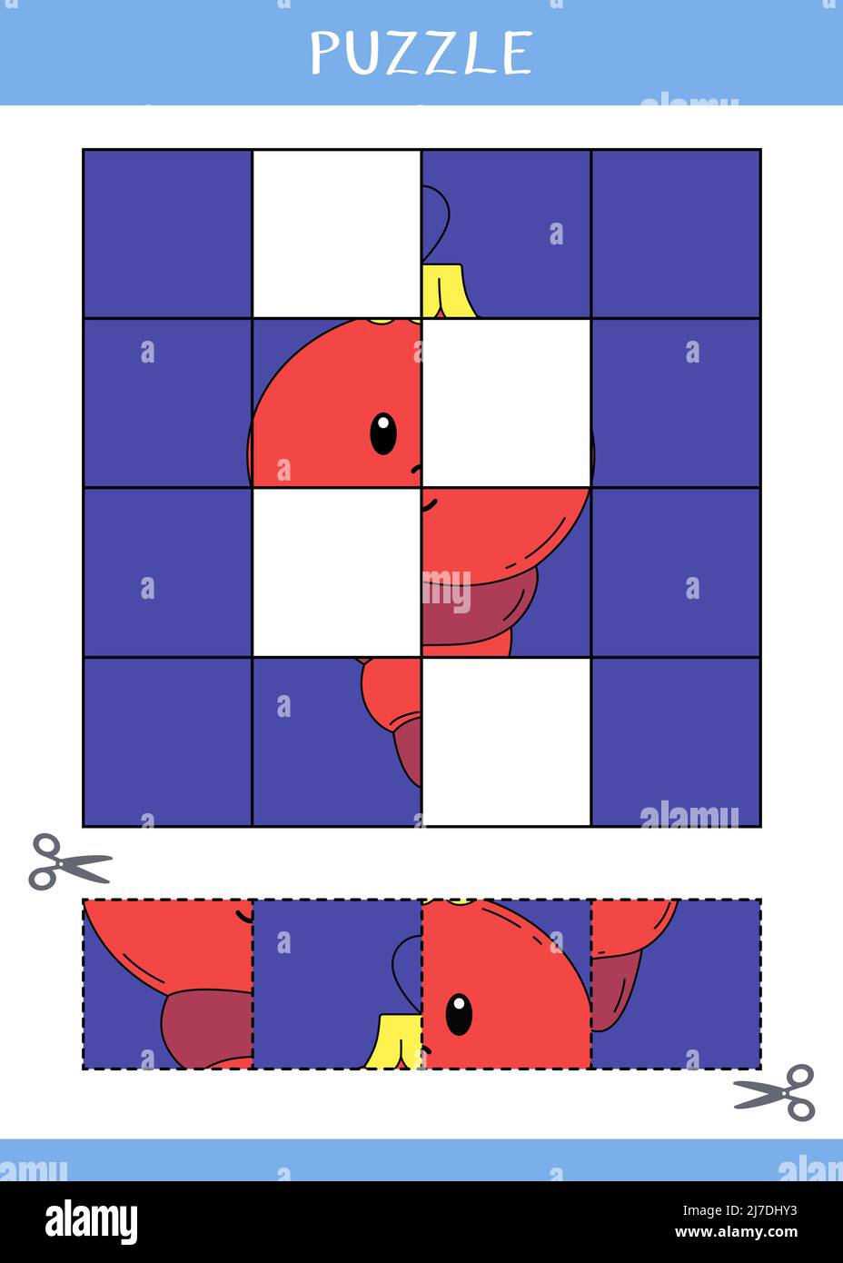 Puzzle for kids. Find the missing parts of the picture Stock Photo - Alamy