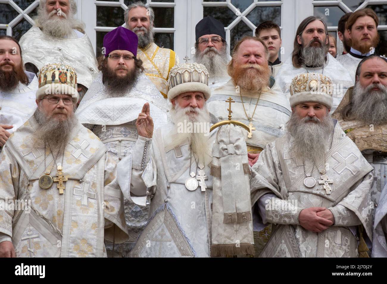 Moscow, Russia. 8th May, 2022. Bishops and the Metropolitan Korniliy (C ...