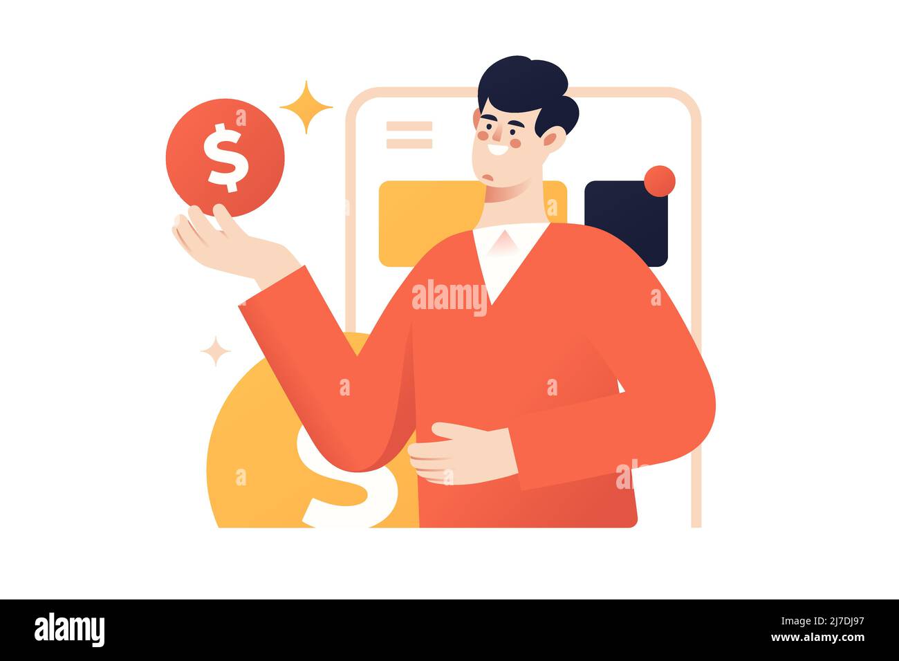 Money transfer, payment transaction, mobile banking vector illustration ...