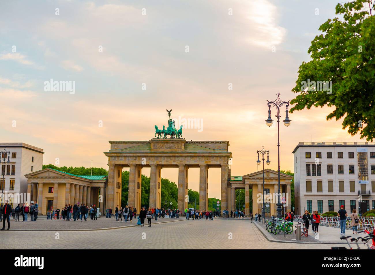 Famous Brandenburg Gate in Berlin. Architectural monuments of Germany ...