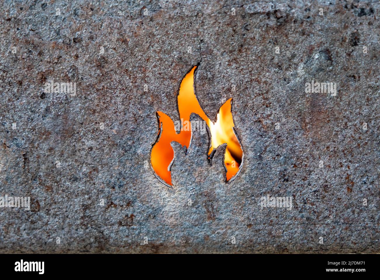 Blazing fire flame background and textured. metal grill Stock Photo - Alamy