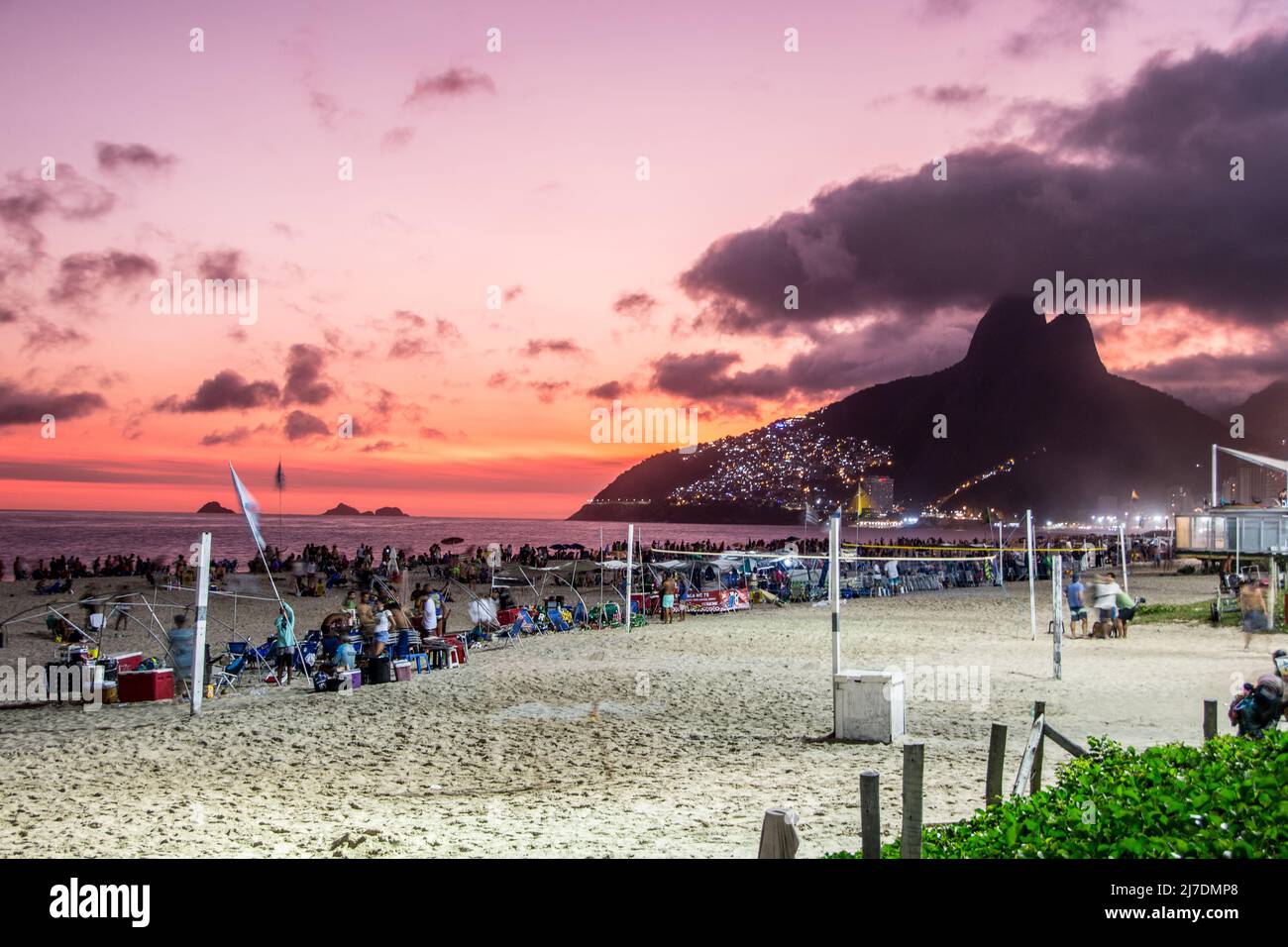 sunset at ipanema beach in Rio de Janeiro, Brazil - February 27, 2022 ...