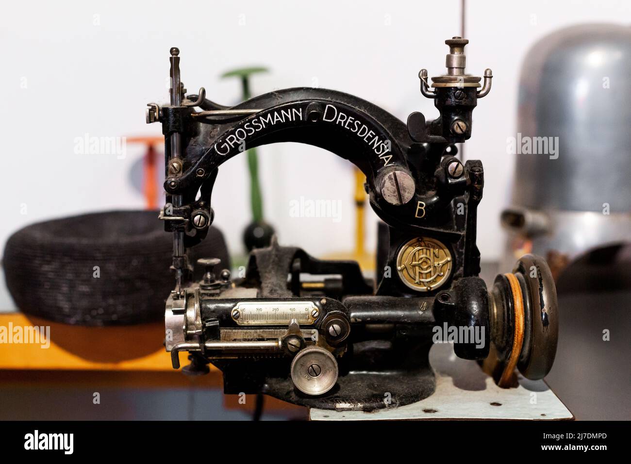 Museum of the history of the garment industry. Rare sewing machine ...