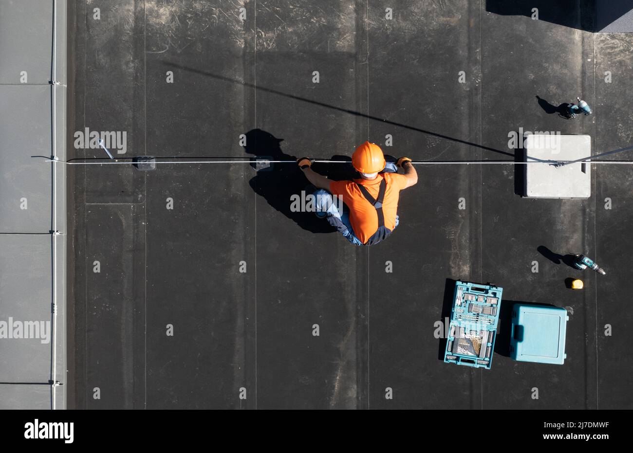 Residential Building Lightning Protection Rod Installation Performed by ...