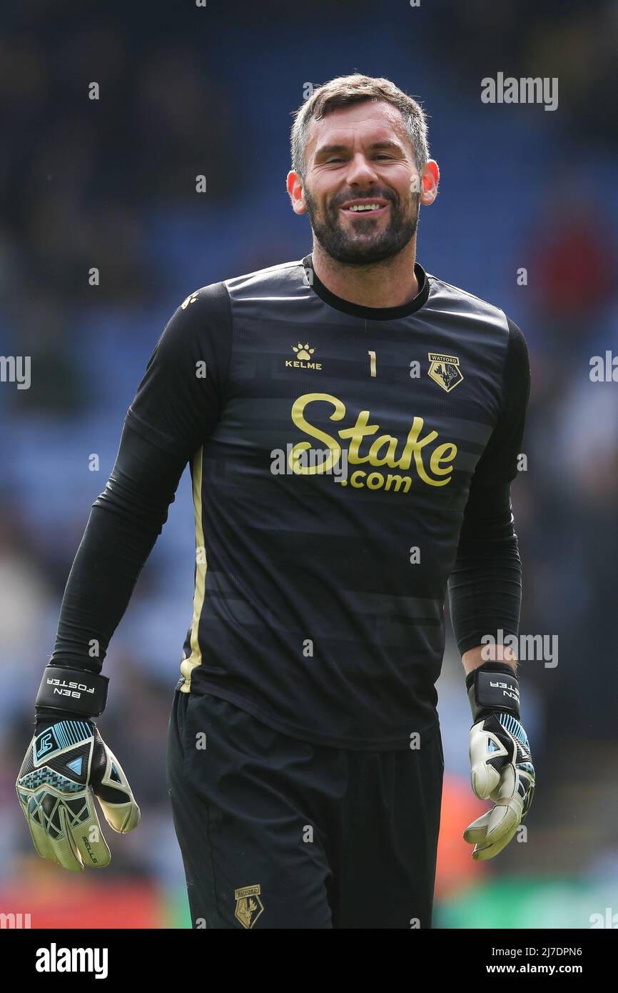 London, England, 7 May 2022. Watford Goalkeeper Ben Foster warms up ...