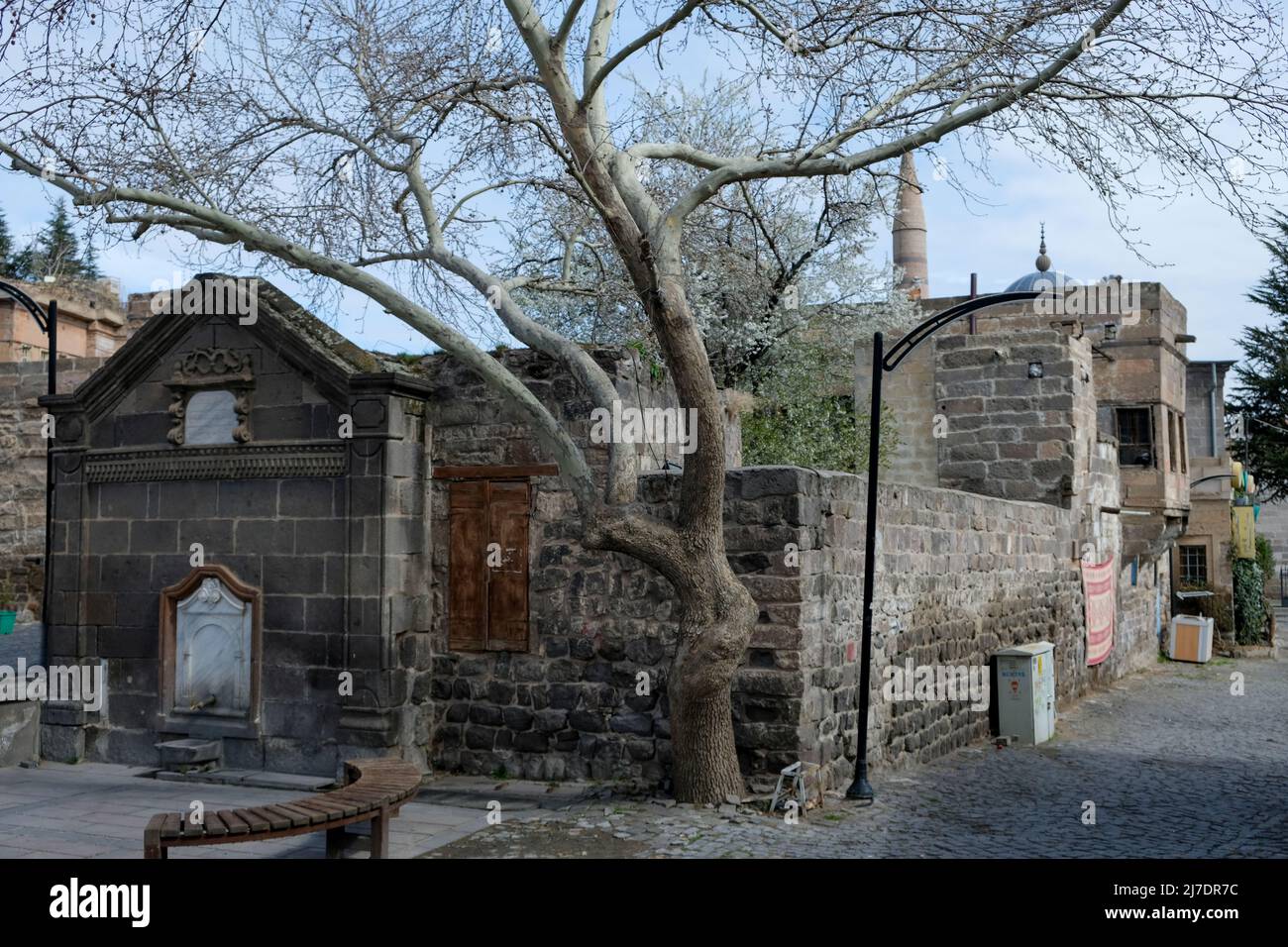 The Ottoman street with traditional buildings in Kayseri Talas attracts ...
