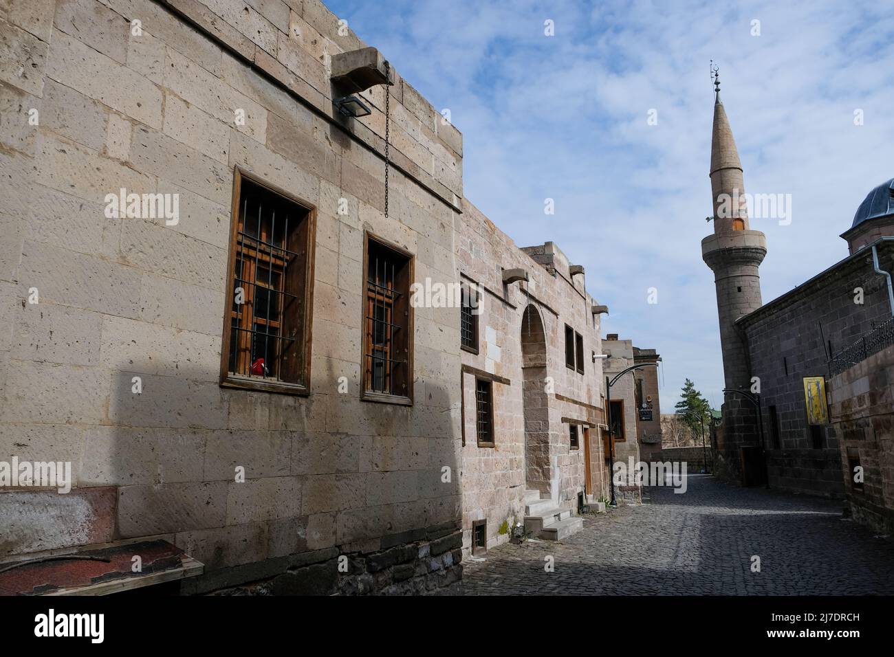 The Ottoman street with traditional buildings in Kayseri Talas attracts ...