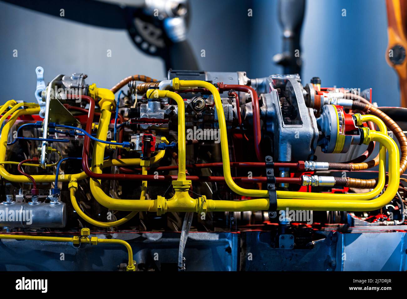 Disassembled airplane engine mechanism device close up Stock Photo - Alamy