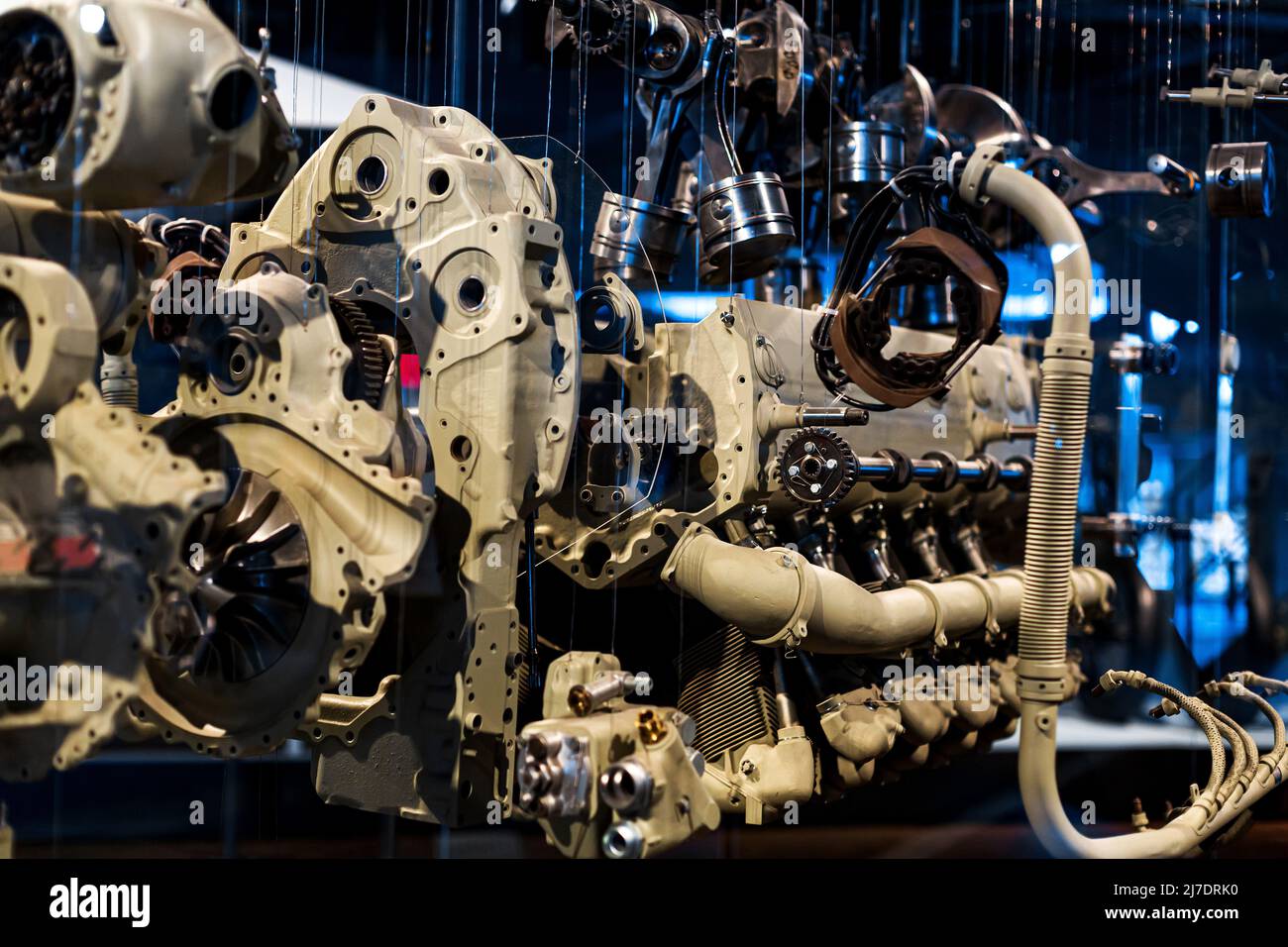 Disassembled airplane engine mechanism device close up Stock Photo - Alamy
