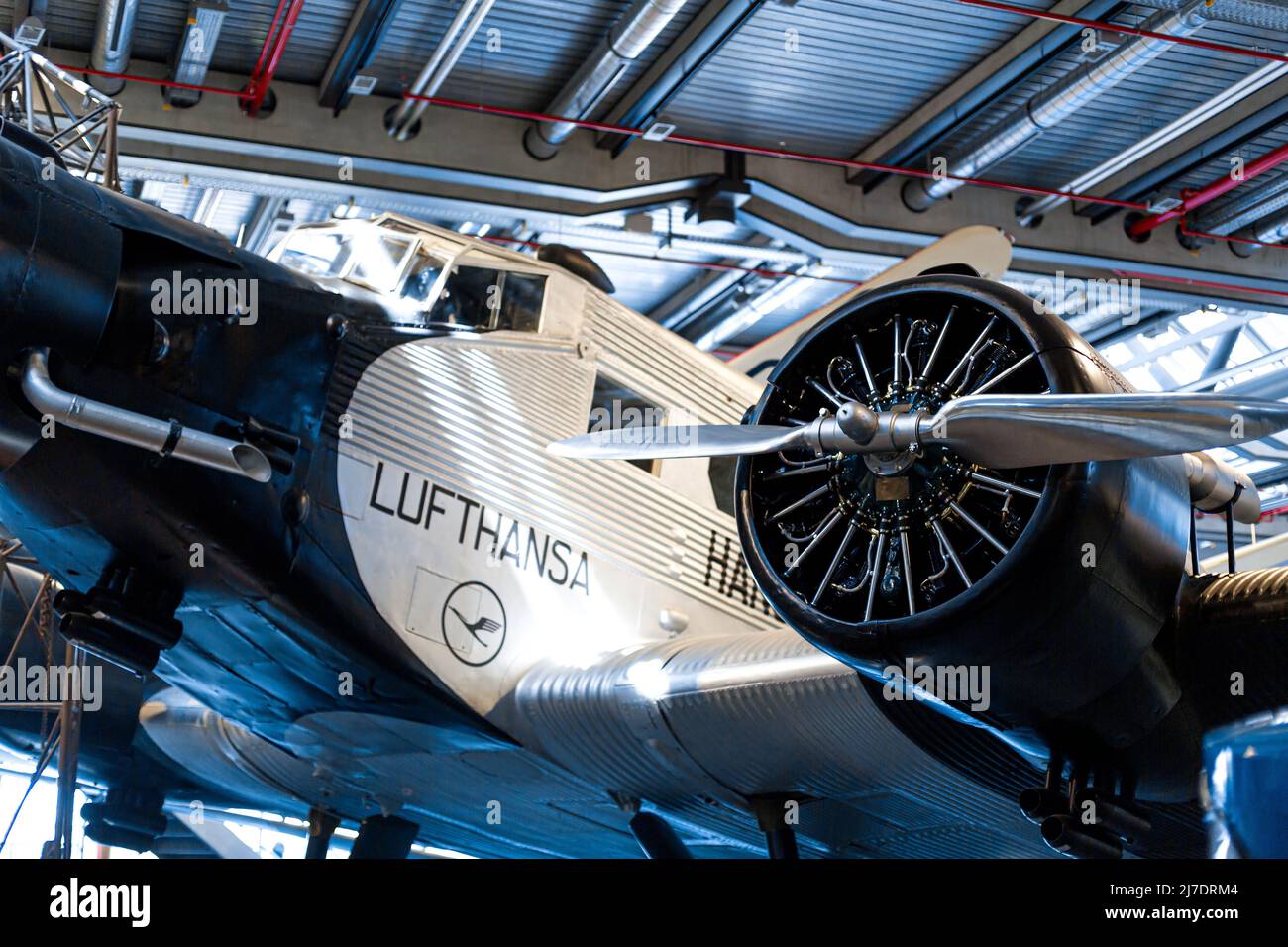 Aircraft engine parts in the Museum of the History of Aviation. Berlin ...