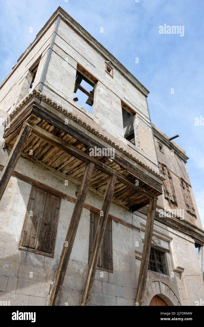The Ottoman street with traditional buildings in Kayseri Talas attracts ...