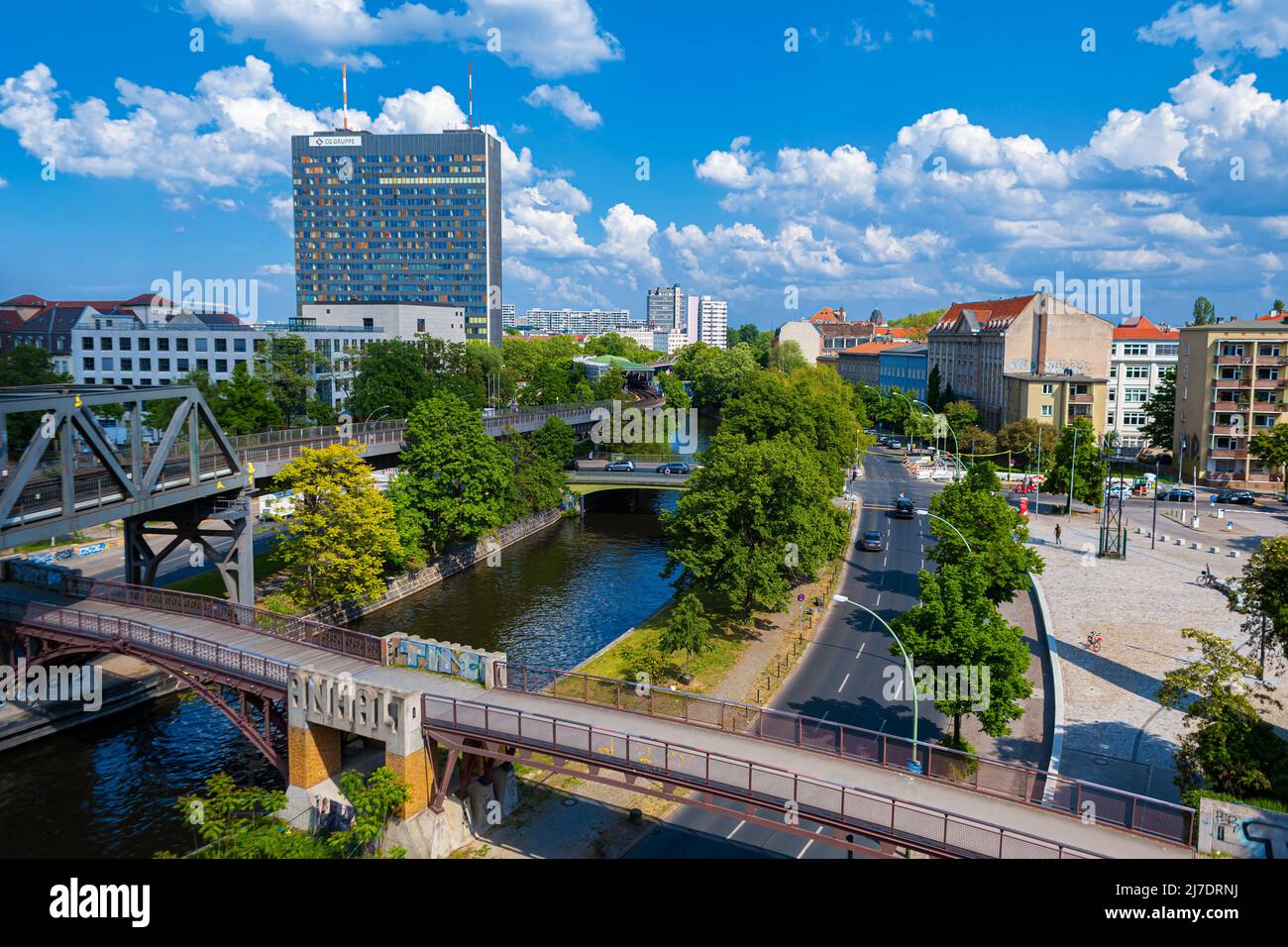 Urban infrastructure and transport routes. City landscape. Berlin ...