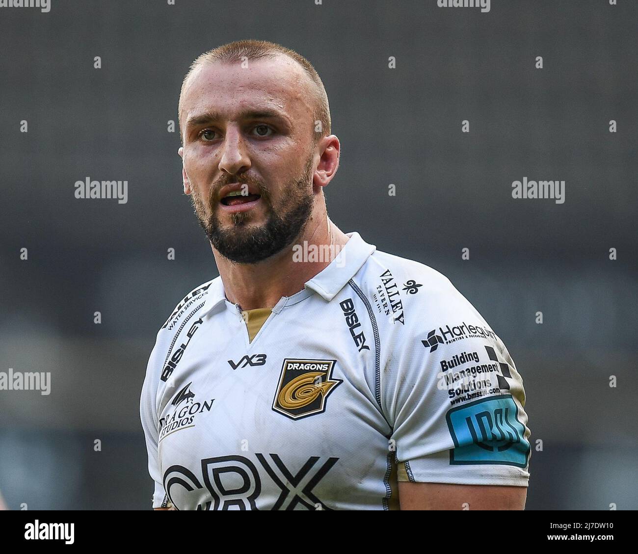 Ollie Griffiths of Dragons, following the final whistle Stock Photo - Alamy