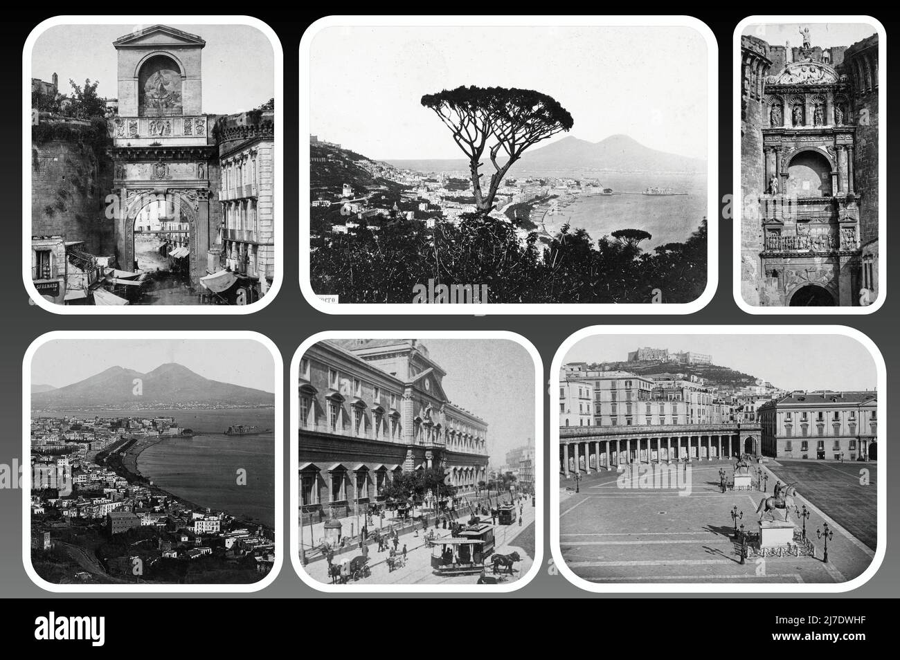 A postcard of Naples from the mid-19th century, in the photo there are ...