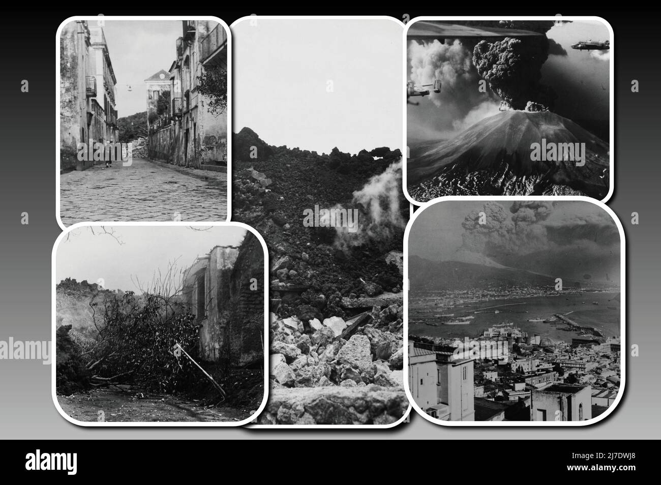 Some images of the eruption of Vesuvius in 1944, during the Second ...