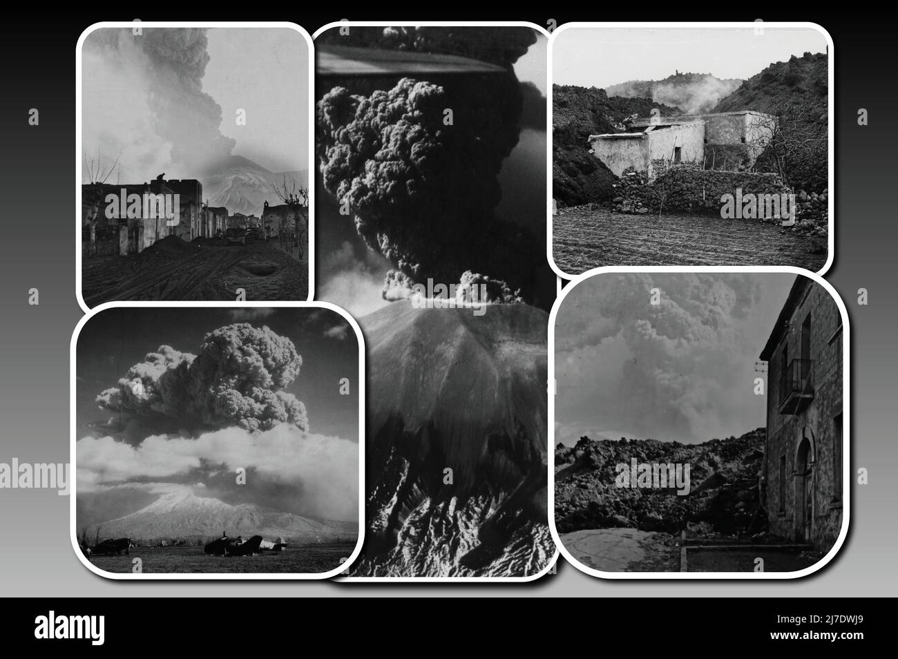Some images of the eruption of Vesuvius in 1944, during the Second ...