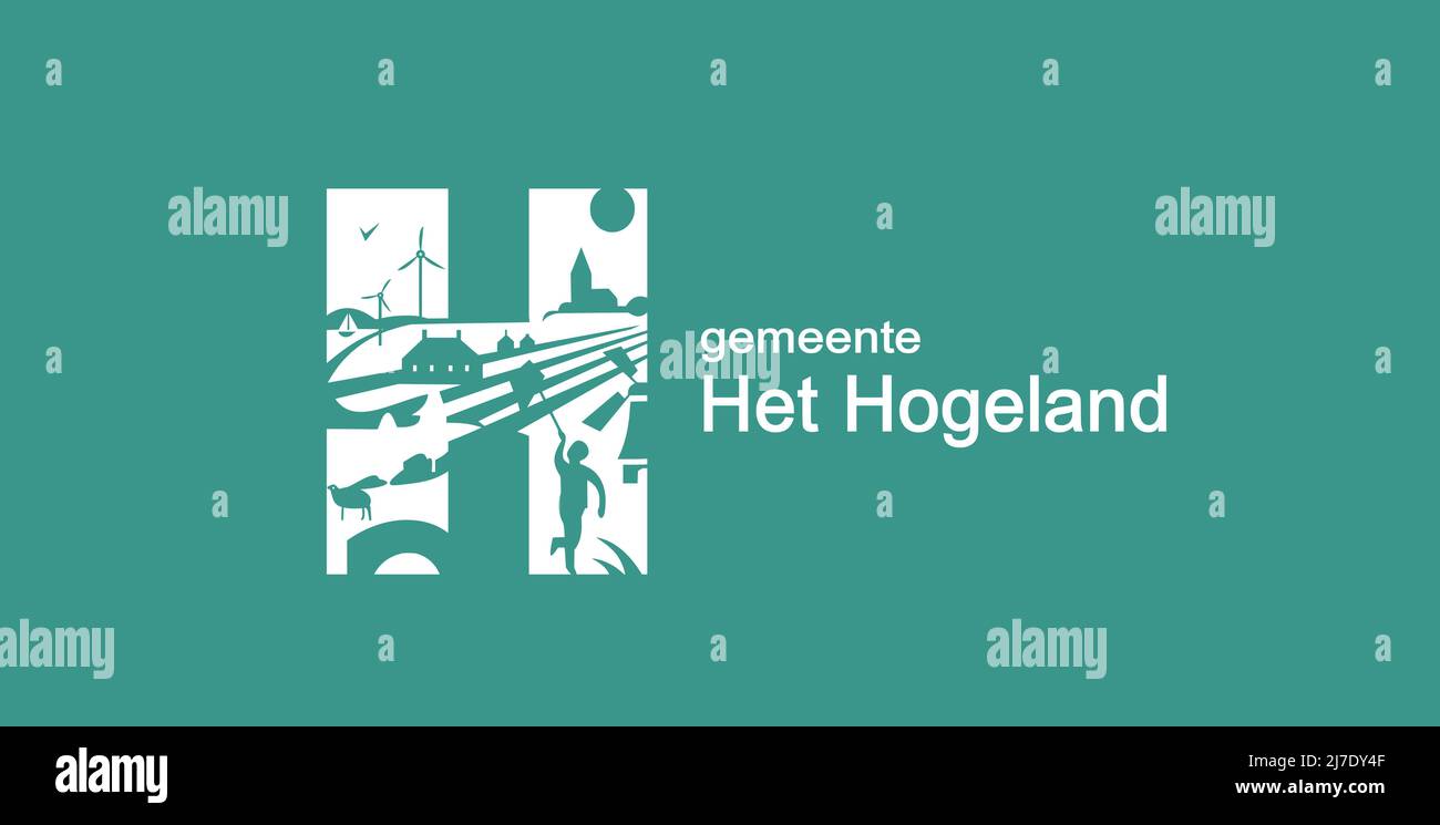 Top view of flag Het Hogeland, Netherlands. Dutch patriot and travel ...