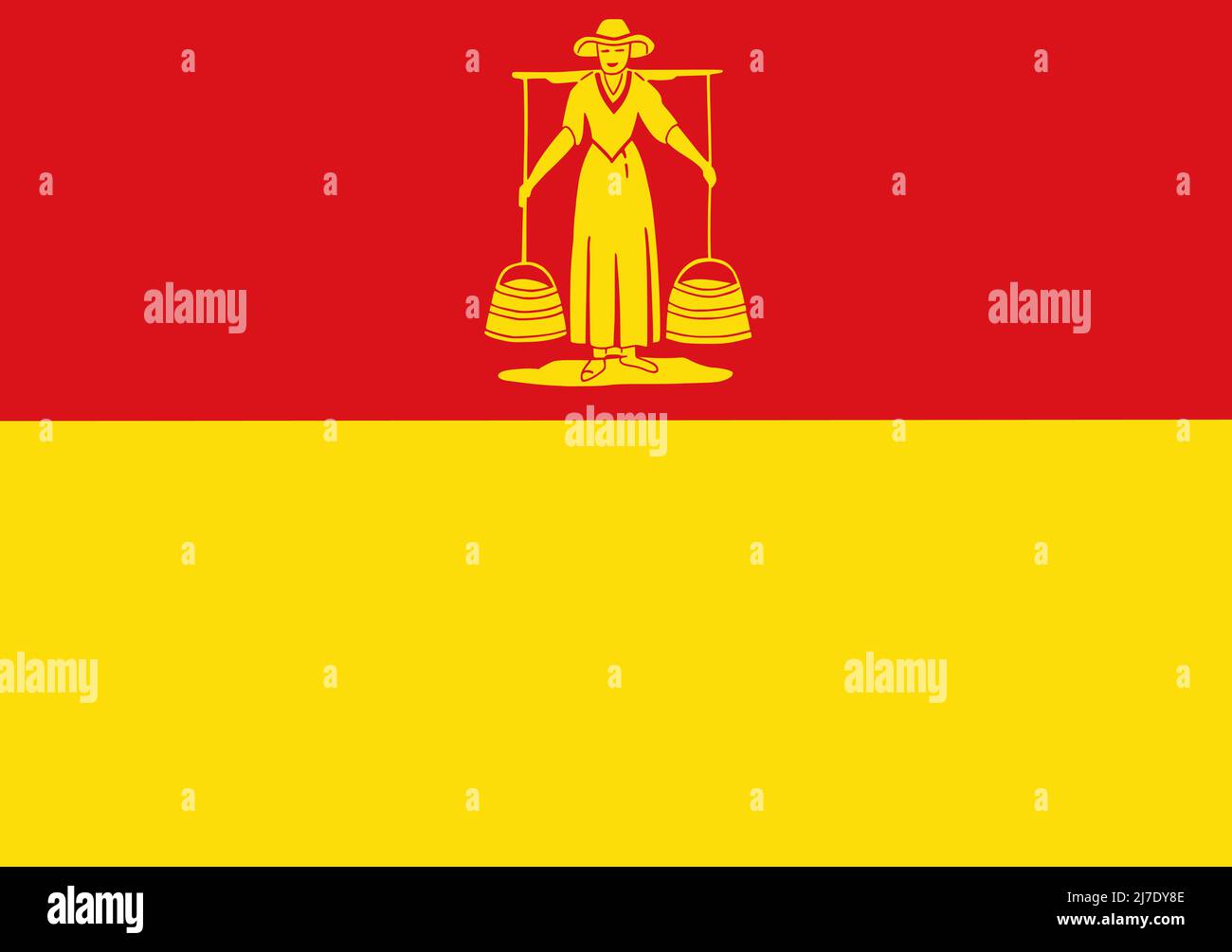 Top view of flag Huizen, Netherlands. Dutch patriot and travel concept ...