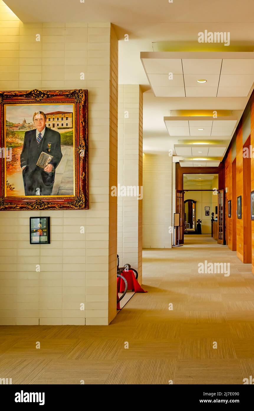 The hall leading to the Jefferson Davis Presidential Library is lined ...