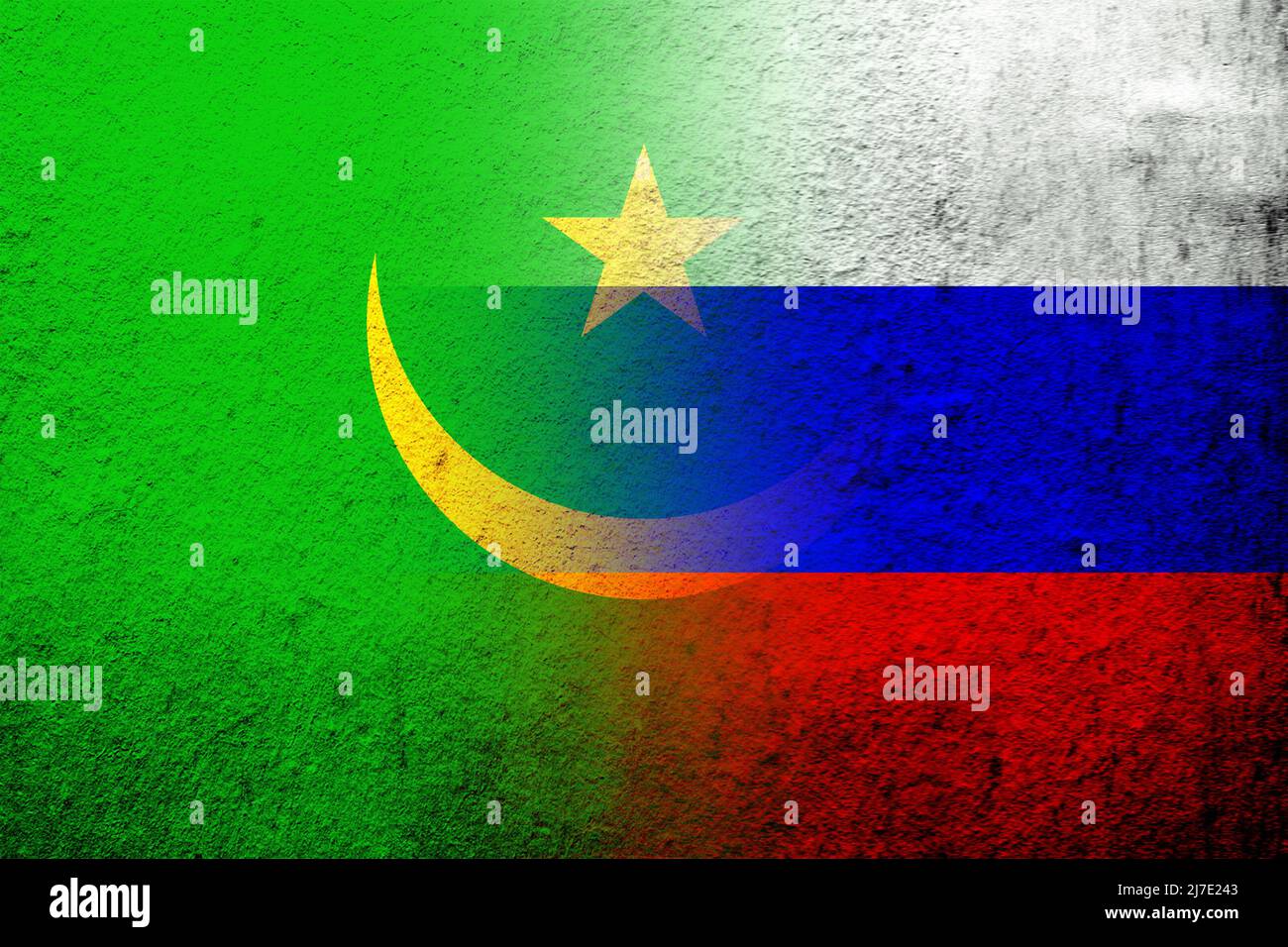 National flag of Russian Federation with the Islamic Republic of ...