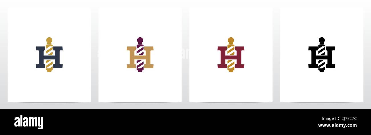 Barber Shop Pole On Letter Logo Design H Stock Vector Image & Art - Alamy