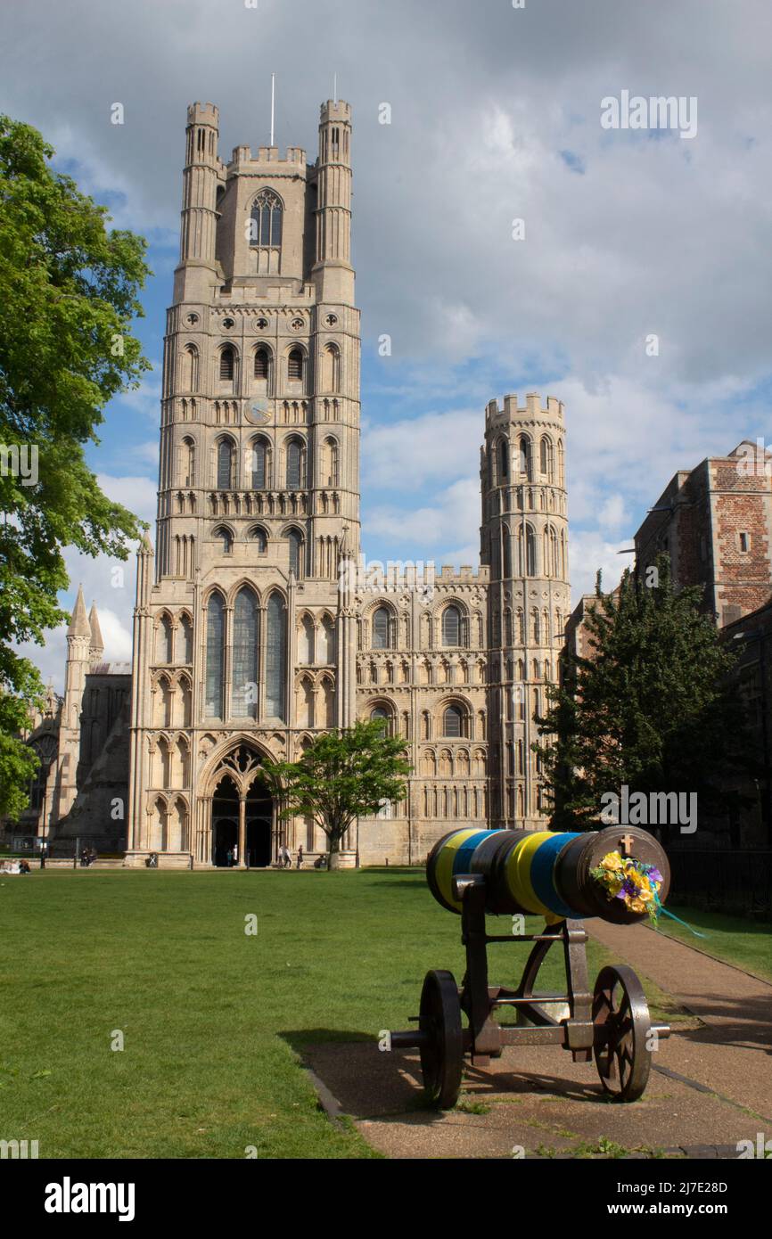 Ely Cathedral Romanesque and Gothic architecture Cambridgeshire UK ...