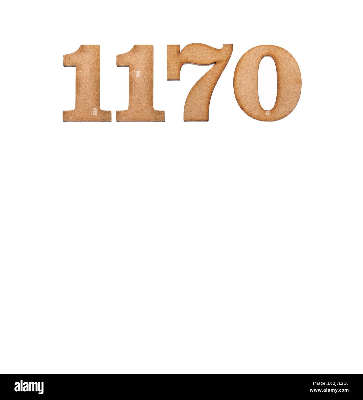 Number 1170 - Piece of wood isolated on white background Stock Photo ...